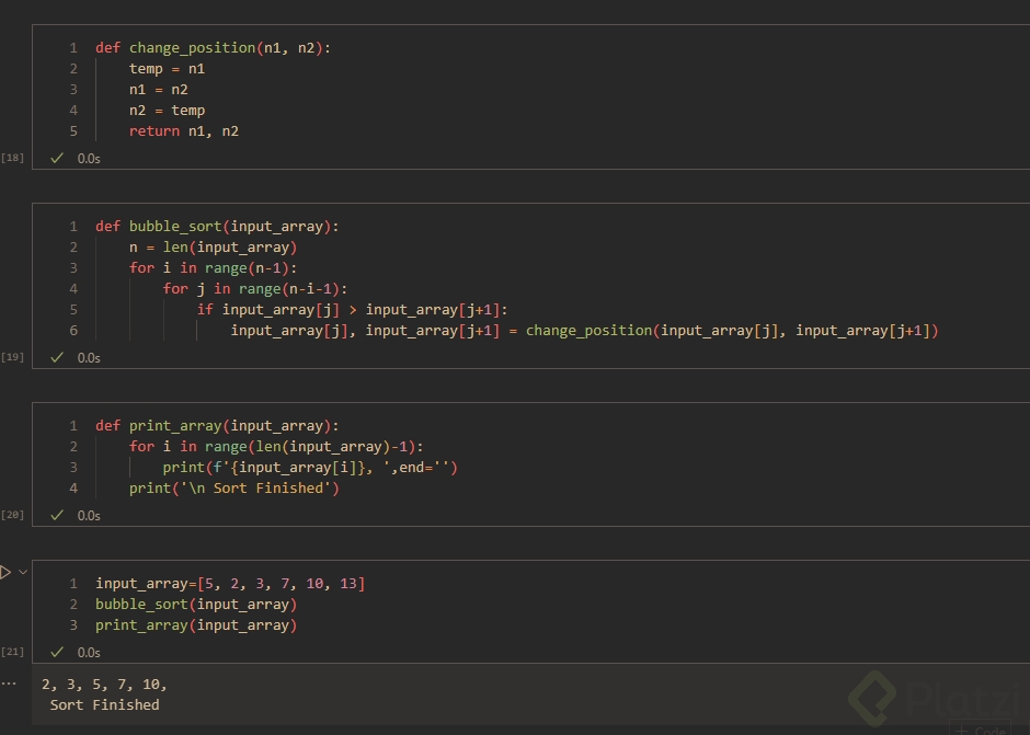 Bubble Sort Main Code Platzi 